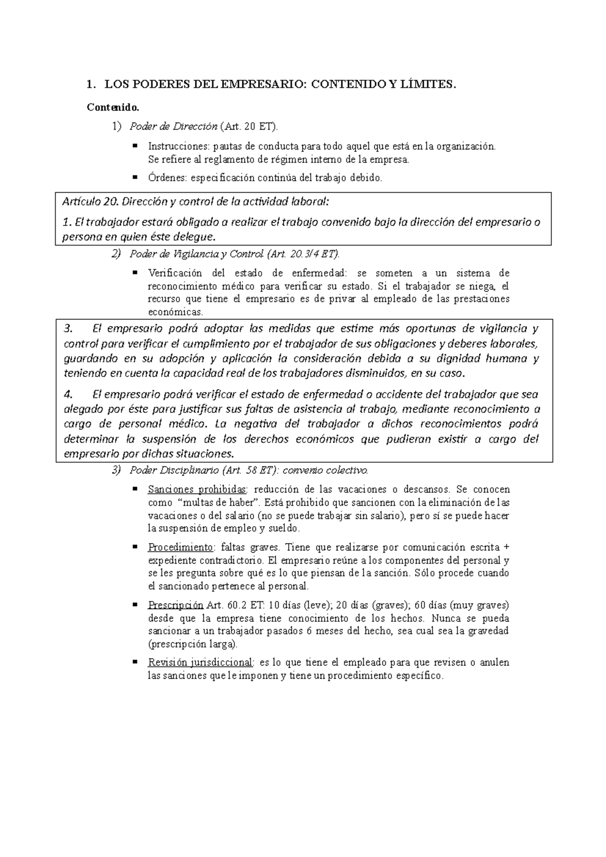 Tema 5- Los poderes del empresario - 1. LOS PODERES DEL EMPRESARIO ...