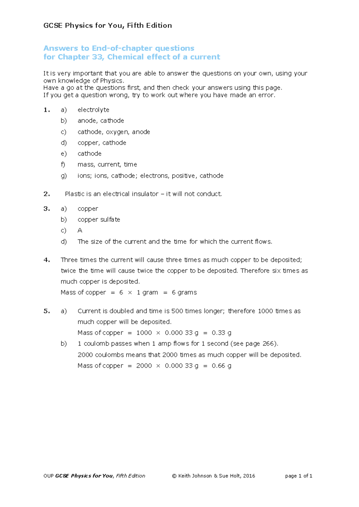 GPFY Chapter 33 Chemical effect of a current - GCSE Physics for You ...