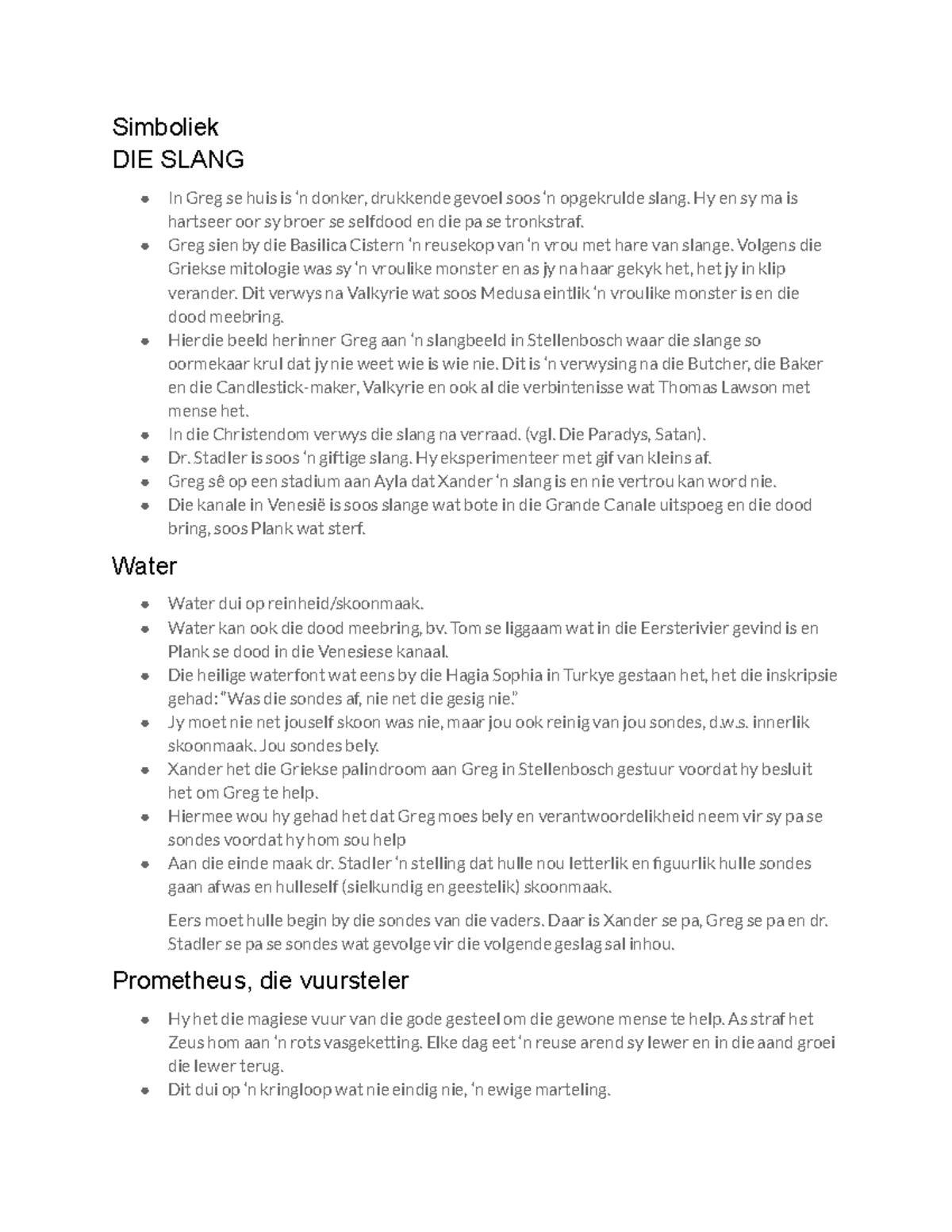 Simboliek - wefwe - Simboliek DIE SLANG In Greg se huis is ‘n donker ...