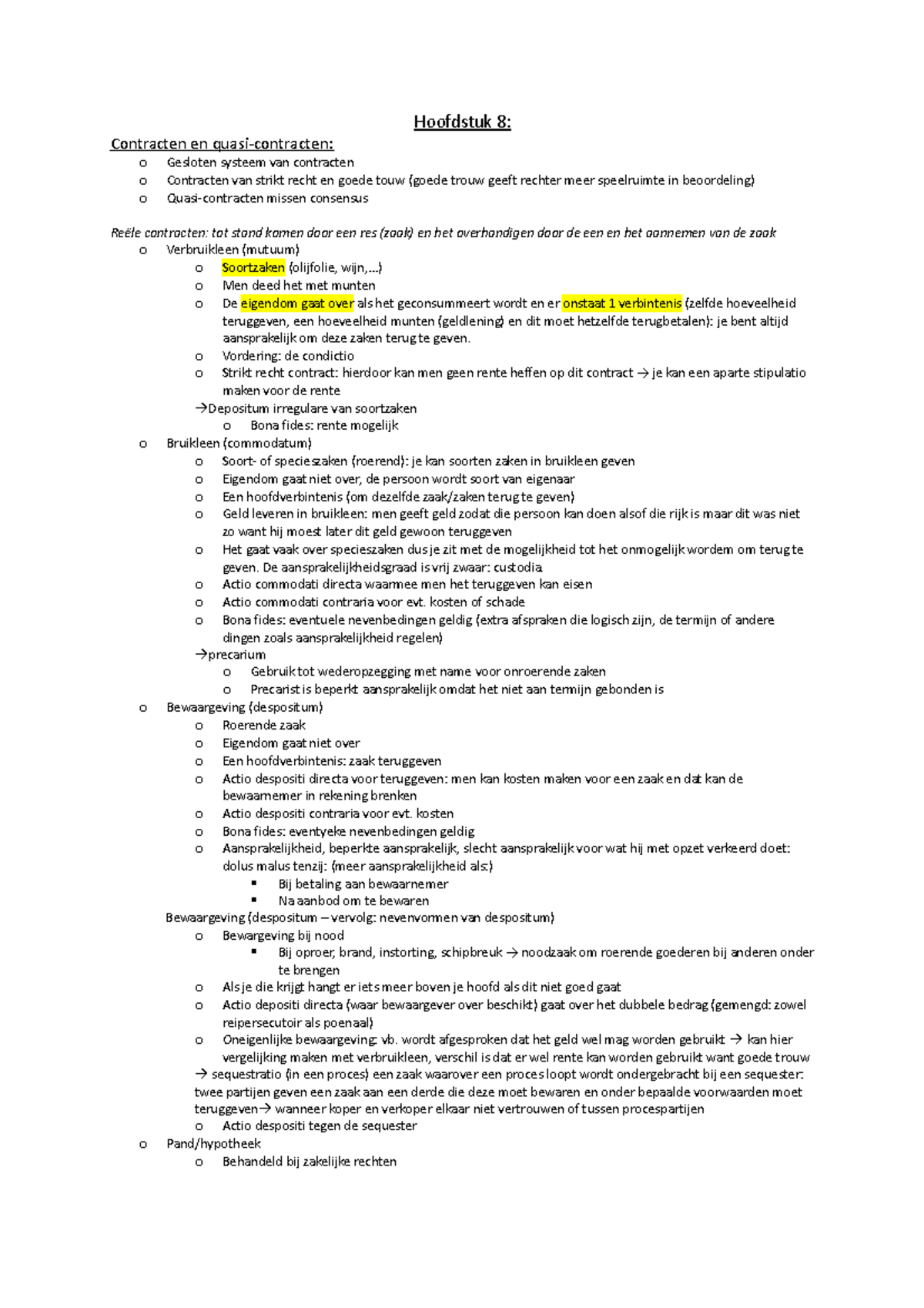 Hoofdstuk 8 - Hoofdstuk 8: Contracten en quasi-contracten: o Gesloten ...