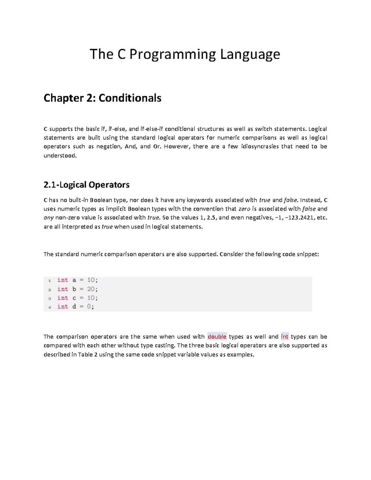 Module 2 The C Programming Language The C Programming Language