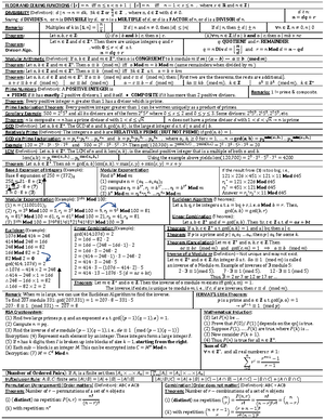 Cs1231s-cheatsheet - cheatsheet - CS1231 - NUS - Studocu