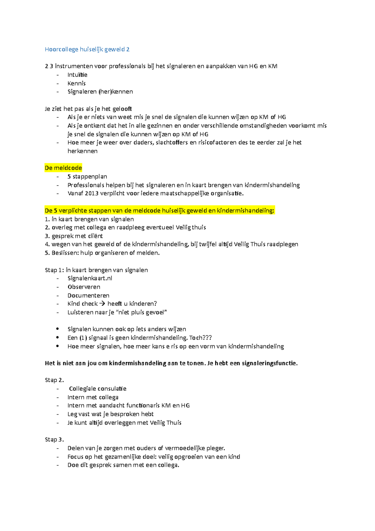 Hoorcollege huiselijk geweld - De 5 verplichte stappen van de meldcode ...