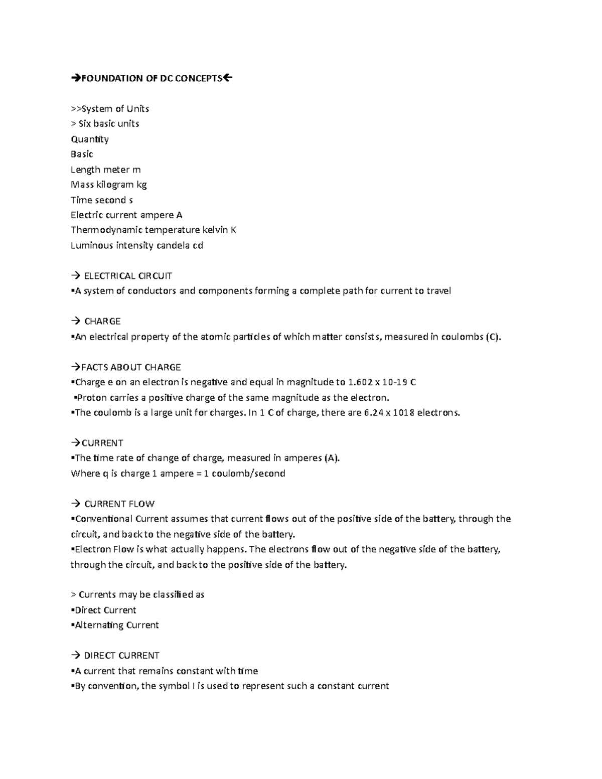 Foundation OF DC Concepts - FOUNDATION OF DC CONCEPTS System of Units ...