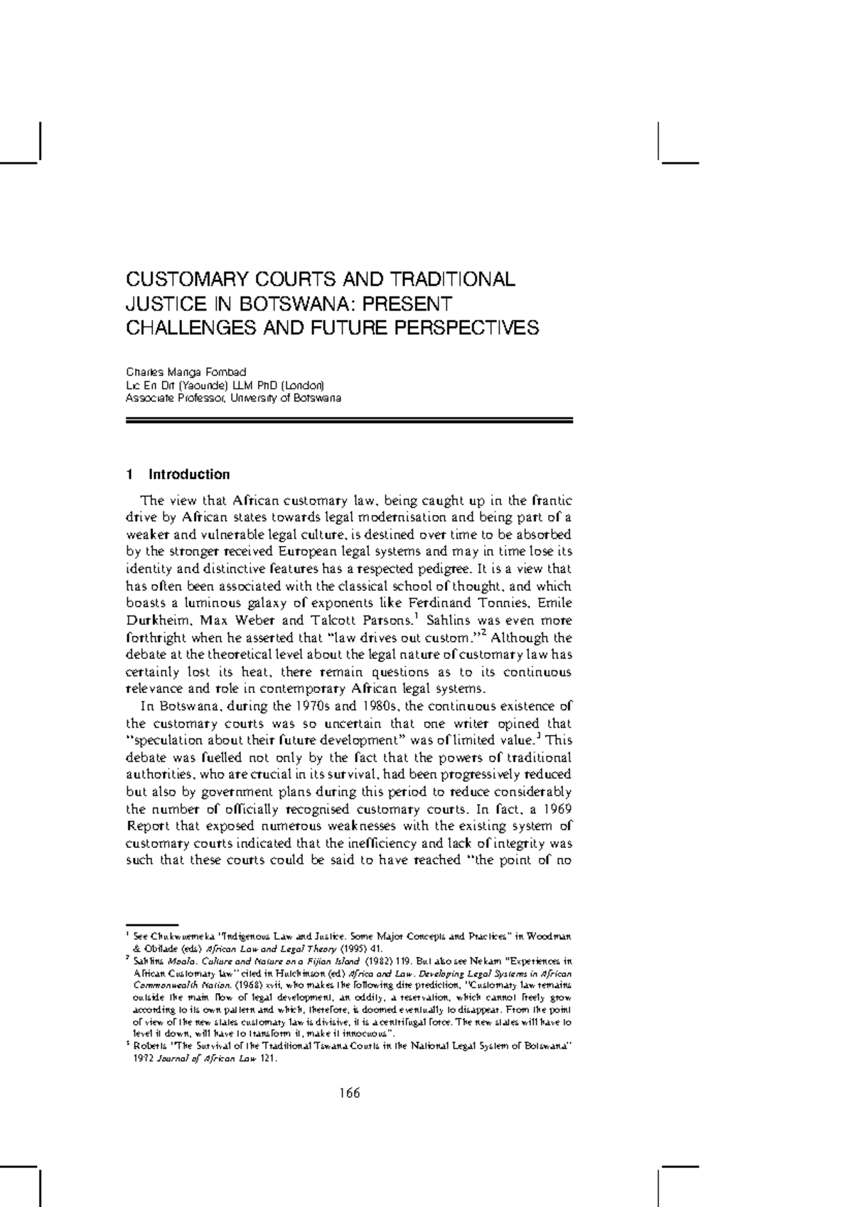 Customary law fombad - CUSTOMARY COURTS AND TRADITIONAL JUSTICE IN ...