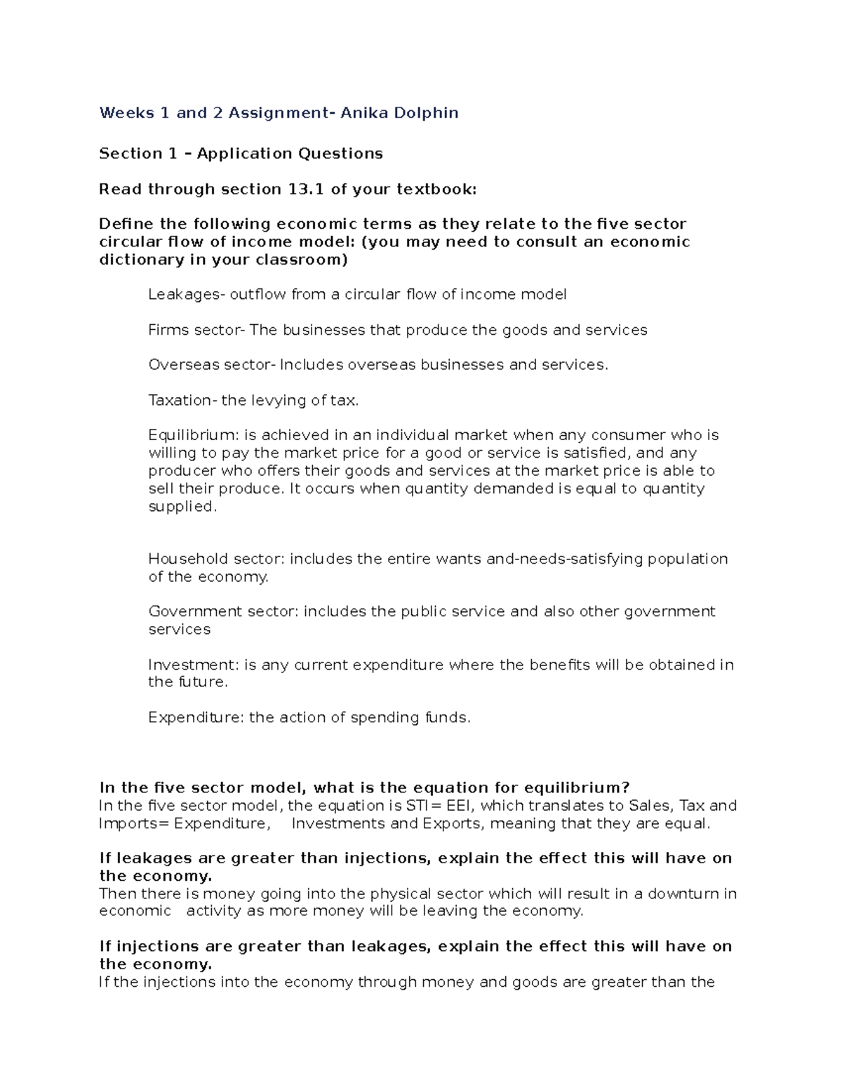 Weeks 1 and 2 Assignment - BUSN1002 - ANU - Studocu