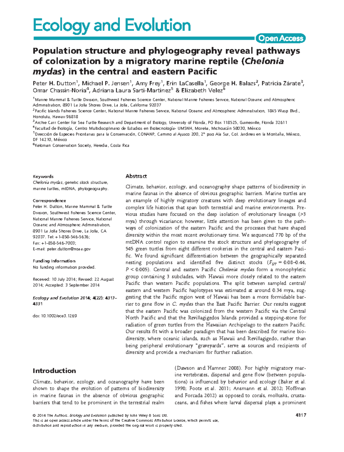Ece30004-4317 - study - Population structure and phylogeography reveal ...