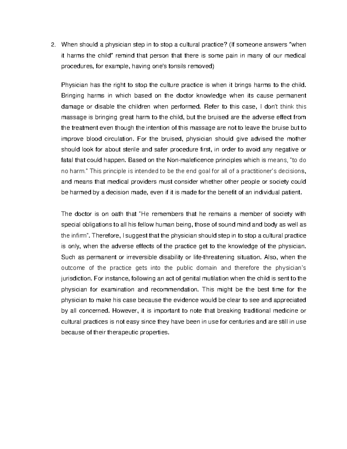 SBFS1103 THINKING SKILLS AND PROBLEM SOLVING/ - When should a physician ...