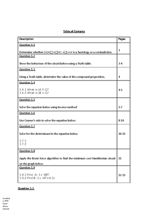 CA1 - Mathematics practice questions for maths 511 in the bsc IT course ...
