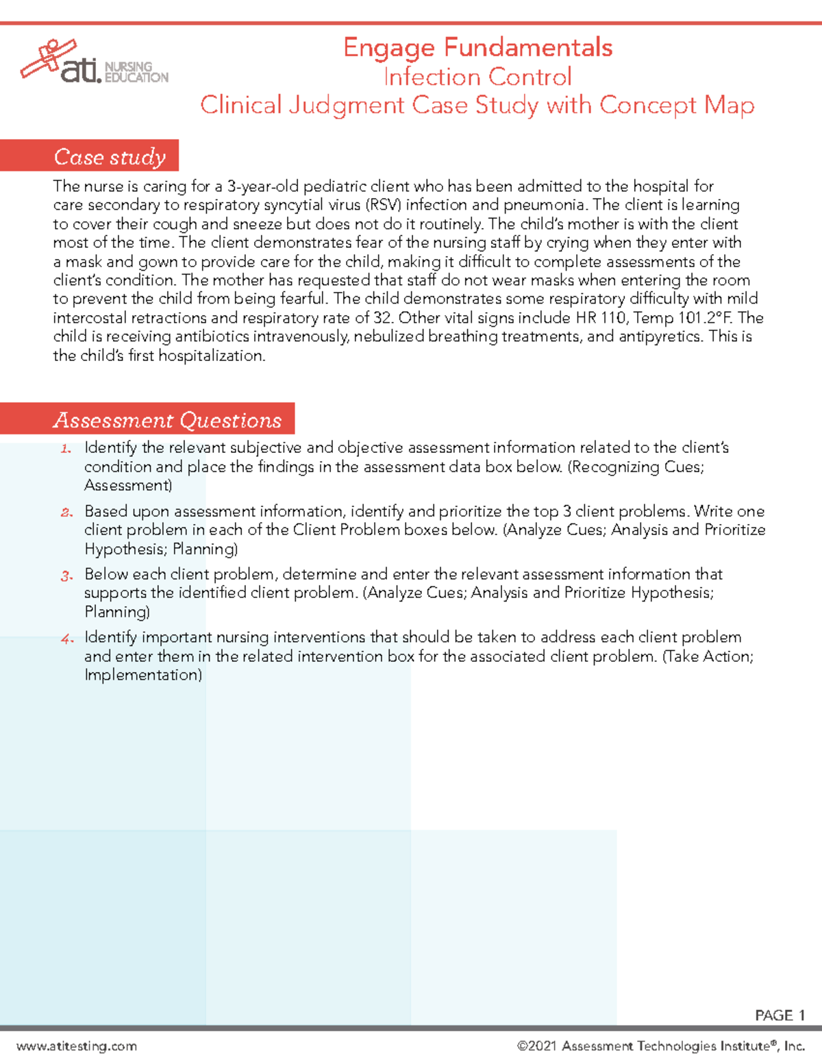 Infection Control Case Study - atitesting ©2021 Assessment Technologies ...