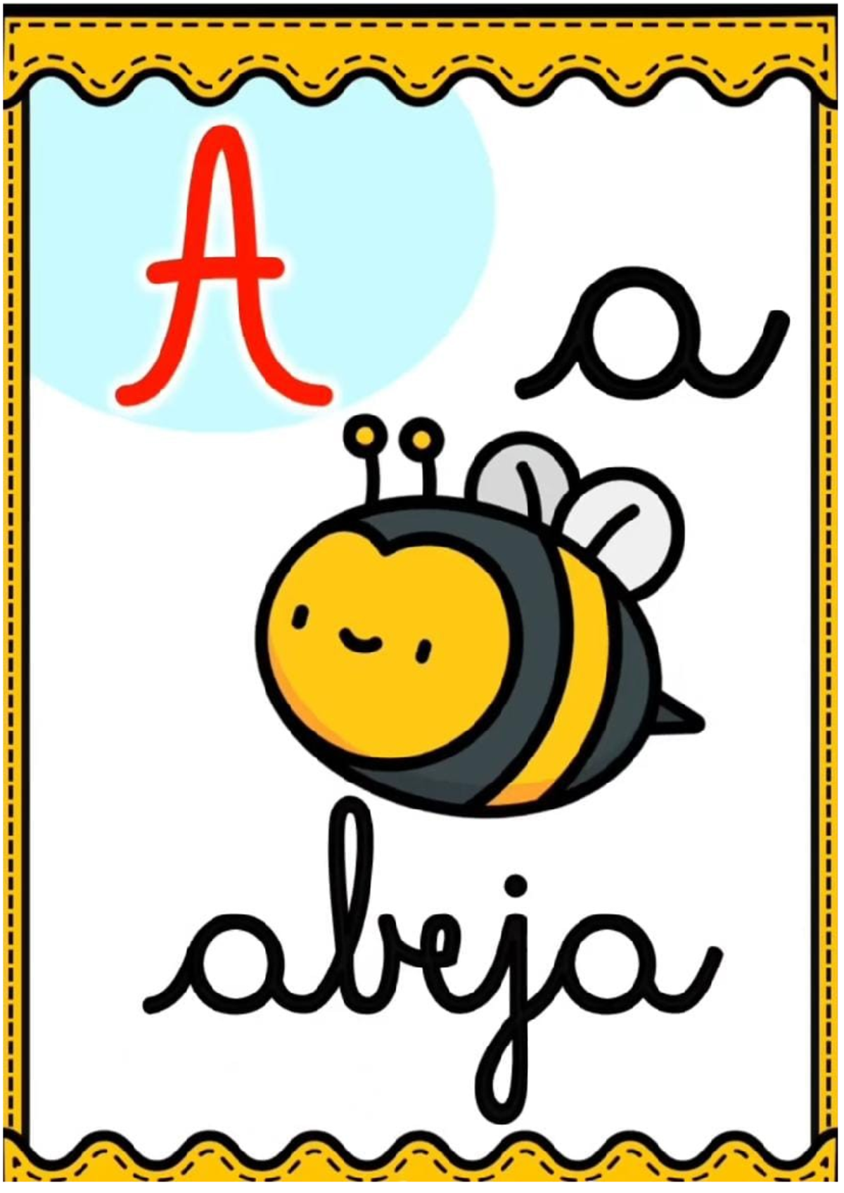 Abecedario- ligada - comunicaicon - A a abeja A a abeja B barco B barco ...