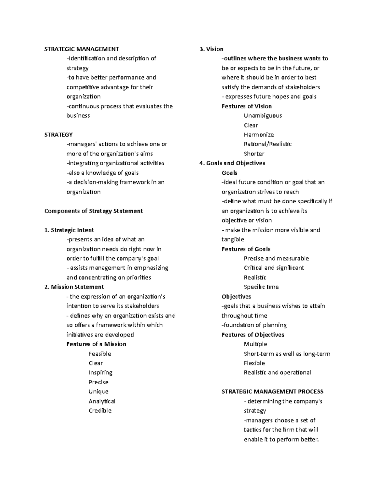 Strategic Management - Notes - STRATEGIC MANAGEMENT -Identification and ...