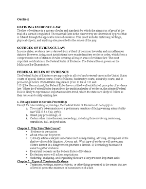 Evidence Book Notes for "Learning Evidence" -Deborah Jones Merritt - Ch ...