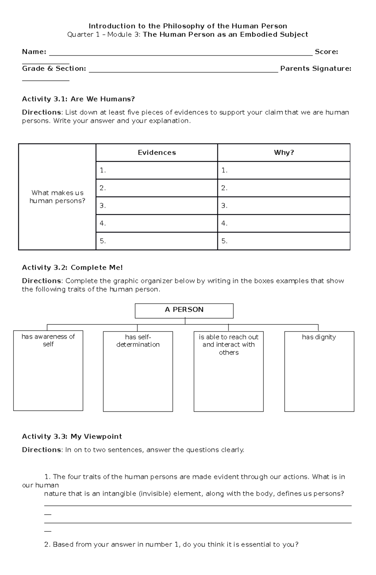 Philo- Activity-L3 - Useful - Introduction to the Philosophy of the ...