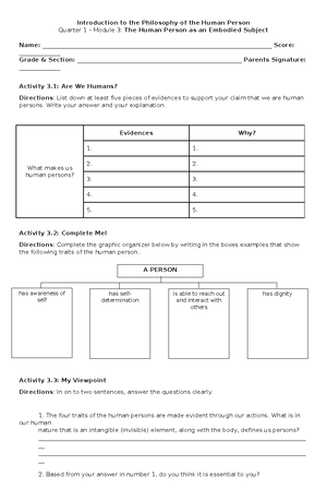 IPHP Module 11 Coper Doreen Evita B - INTRODUCTION TO PHILOSOPHY OF THE ...