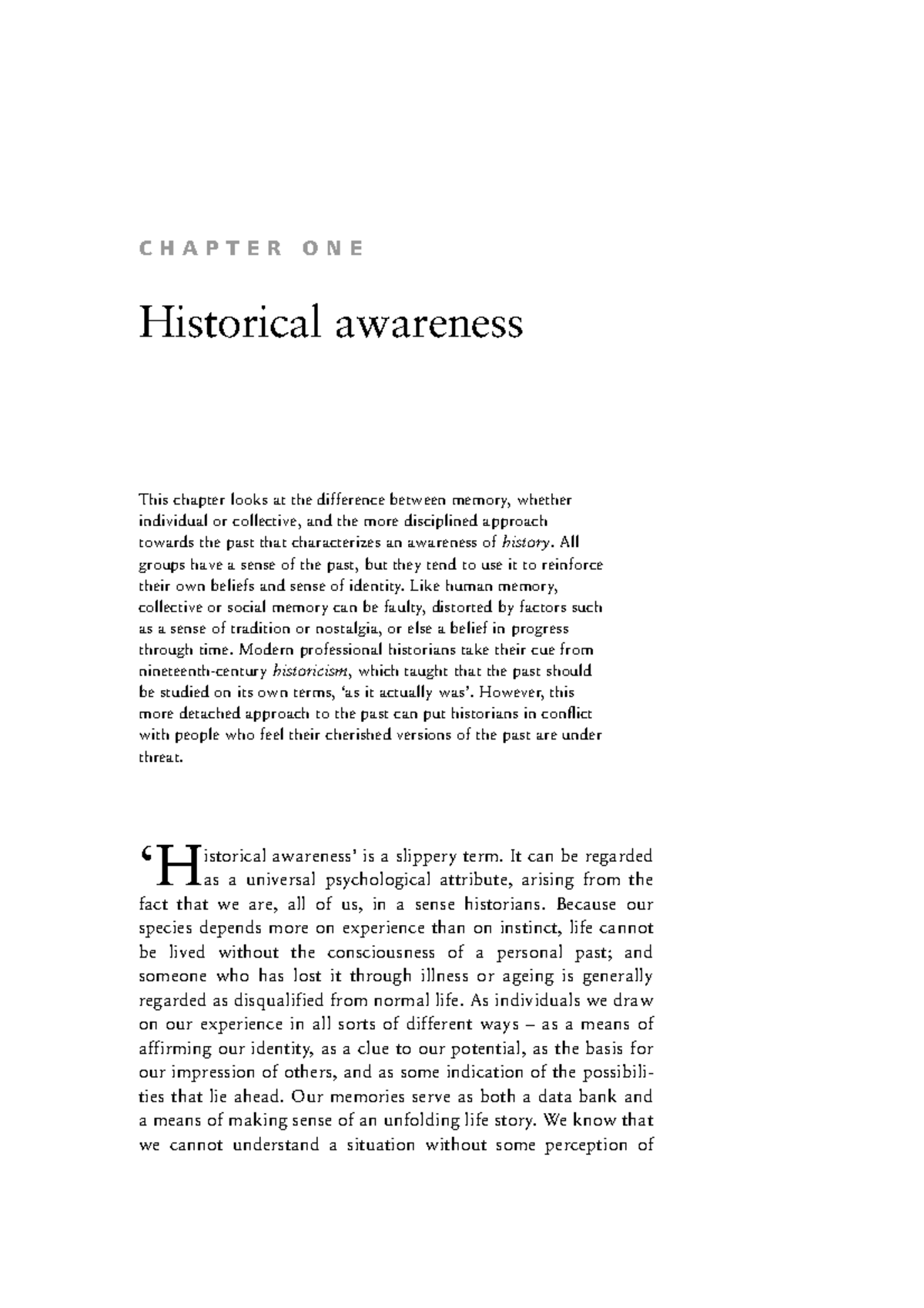 Tosh, Historical Awareness and “The Uses of History - C H A P T E R O N ...