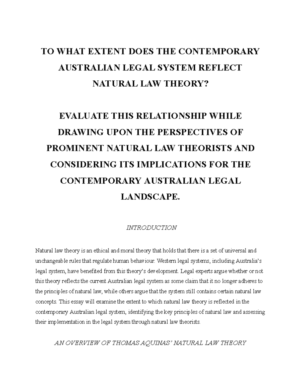 Legal Interpretation - Assessment 2 - TO WHAT EXTENT DOES THE ...