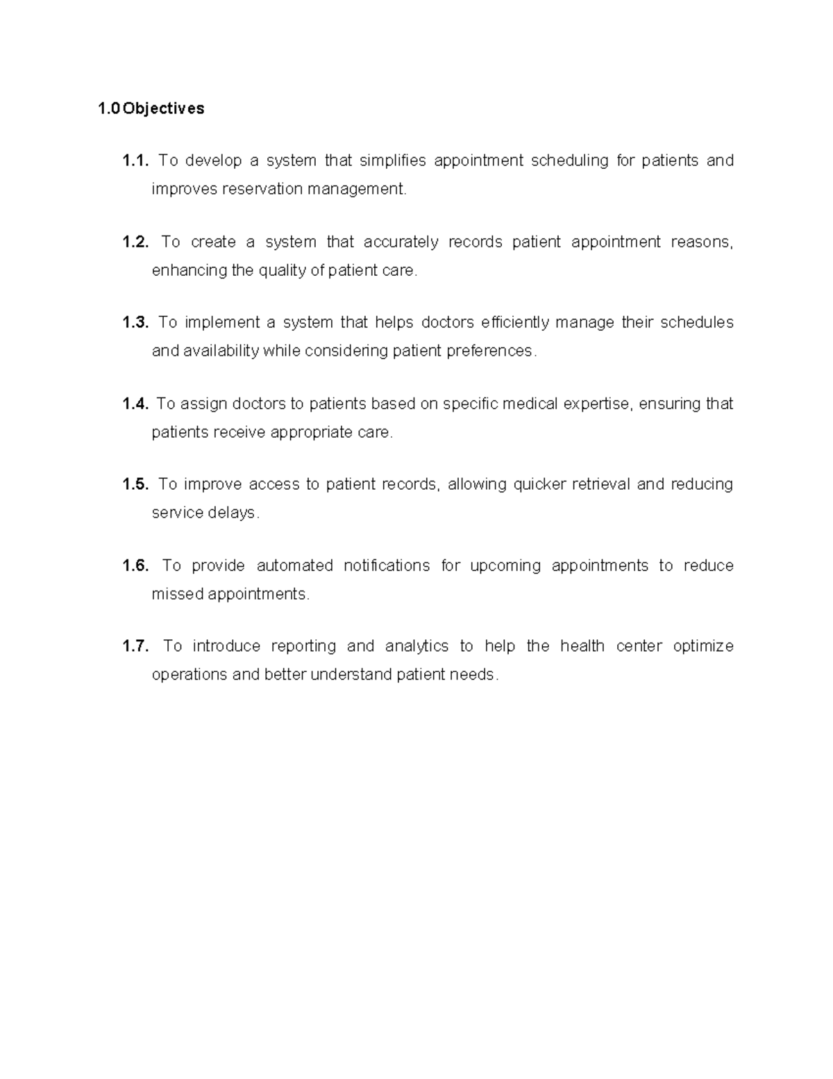 Objectives - ADASDA - 1 Objectives 1. To develop a system that simplifies appointment scheduling ...