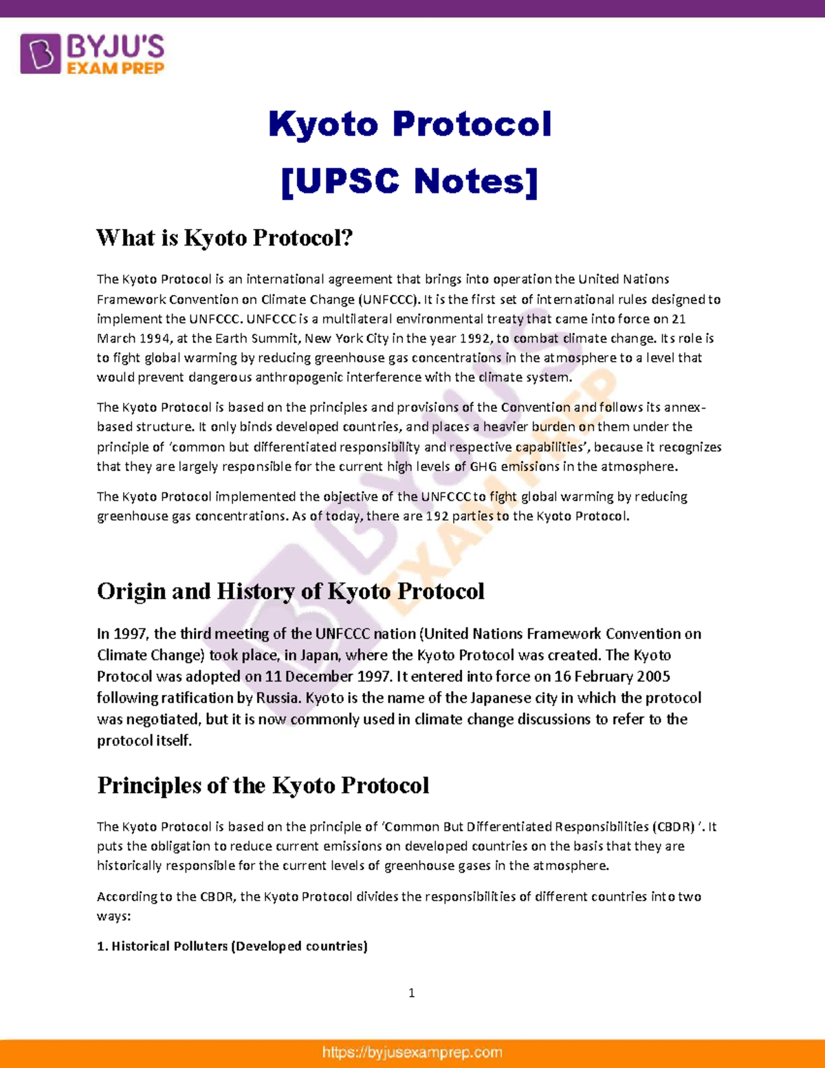 Kyoto protocol upsc notes 14 - Kyoto Protocol [UPSC Notes] What is ...