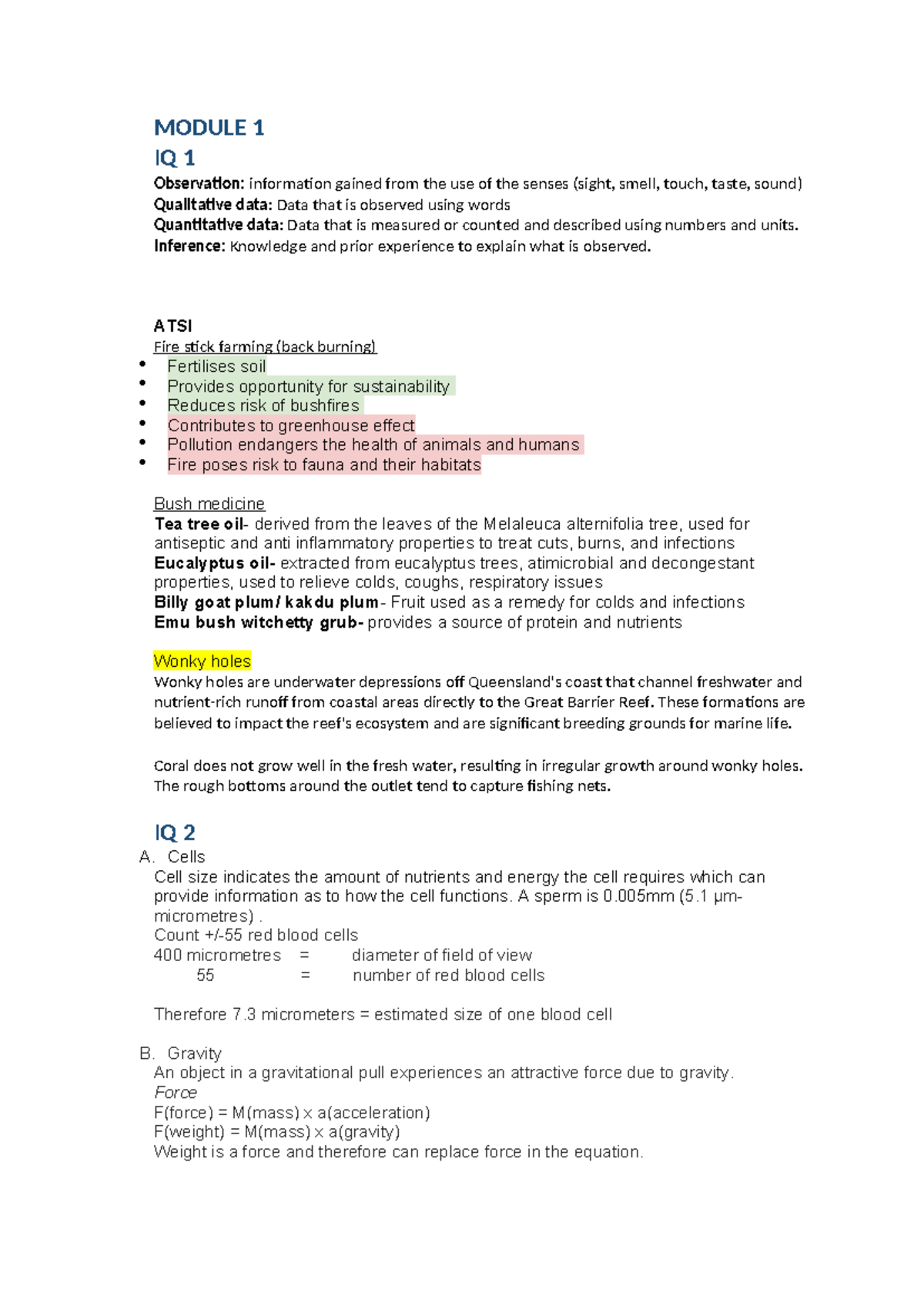 Investigating science full prelim notes - MODULE 1 IQ 1 Observation ...