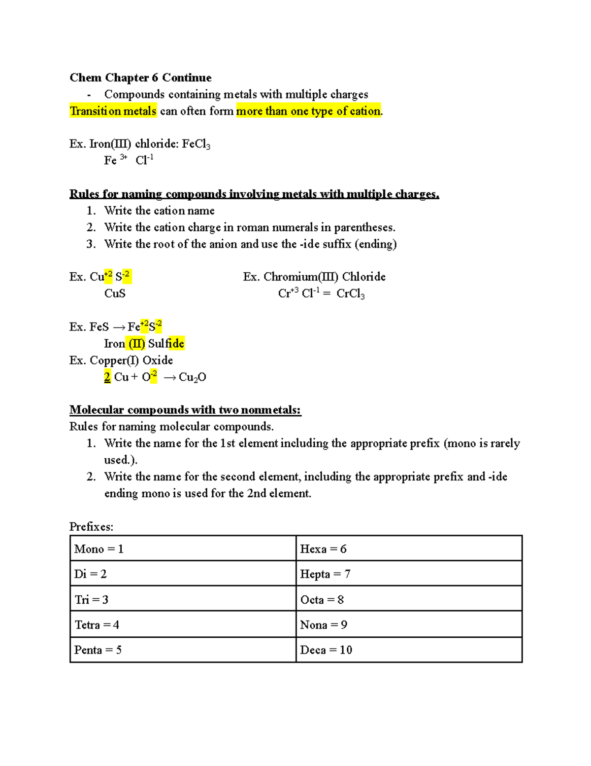 Chem Chapter 6 Continue - Chem Chapter 6 Continue - Compounds ...