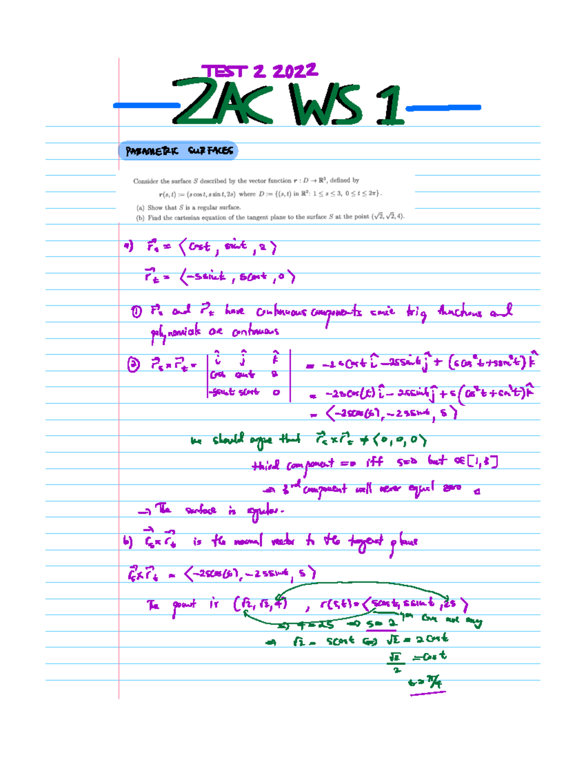 2AC Test 2 WS 1 2022 - MAM2000 Workshop - Smartprep - PARAMETRIC ...