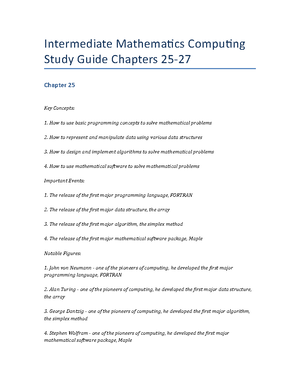 Intermediate Mathematics Computing Study Guide Chapters 1-3 ...