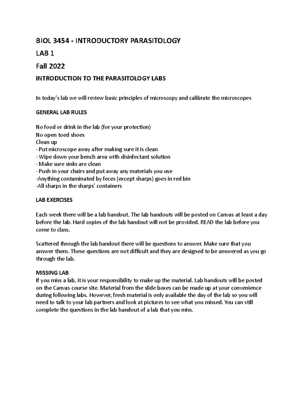 Lab 1 - Microscopy - Learning objectives. By the end of this lecture ...