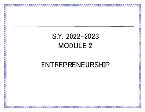 Examination 2 in Entrep - MIDTERM EXAMINATION ENTREPRENEURSHIP Name