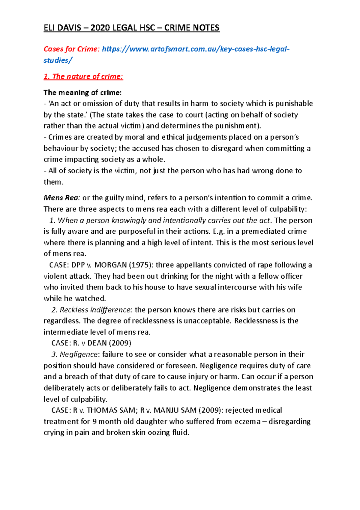 Notes-Crime - Notes-Crime - Cases for Crime: artofsmart.com/key-cases ...