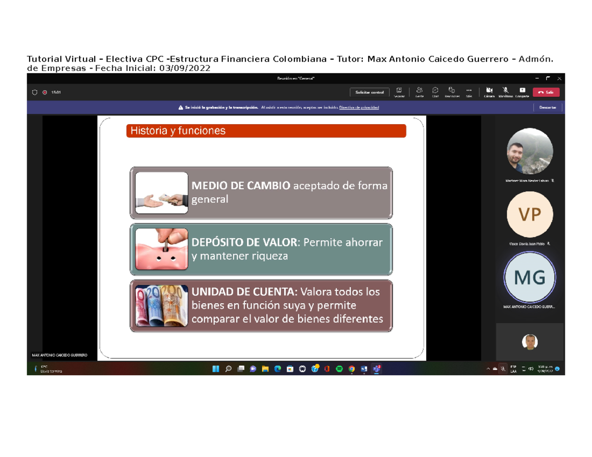 Electiva CPC-Estructura Financiera Colombiana-Asignatura ( Pantallazos) - Electiva cmd - Studocu