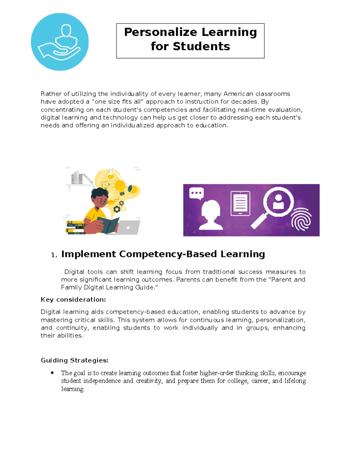 Personalize Learning for Students-1 - Rather of utilizing the ...