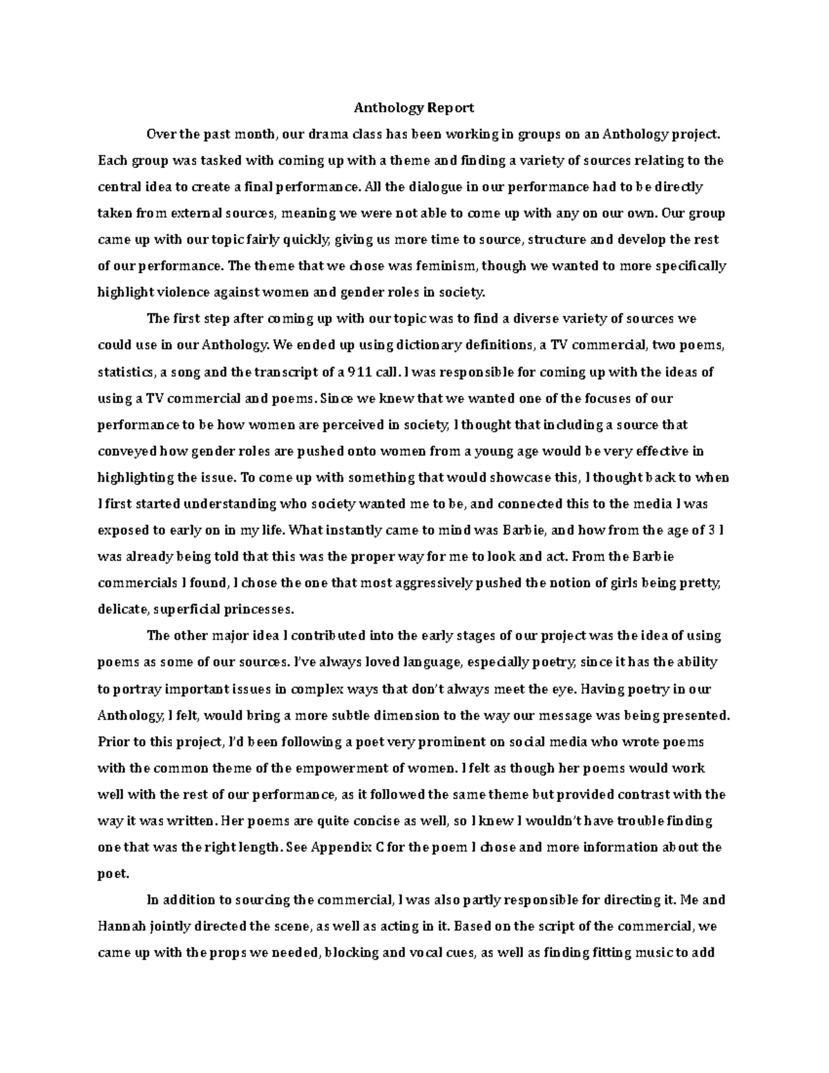 Anthology Report - Anthology Report Over the past month, our drama ...