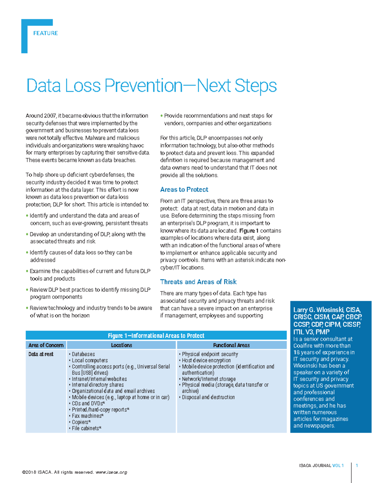 Data-Loss-Prevention-Next-Steps joa Eng 0218 - ISACA JOURNAL VOL 1 1 ...