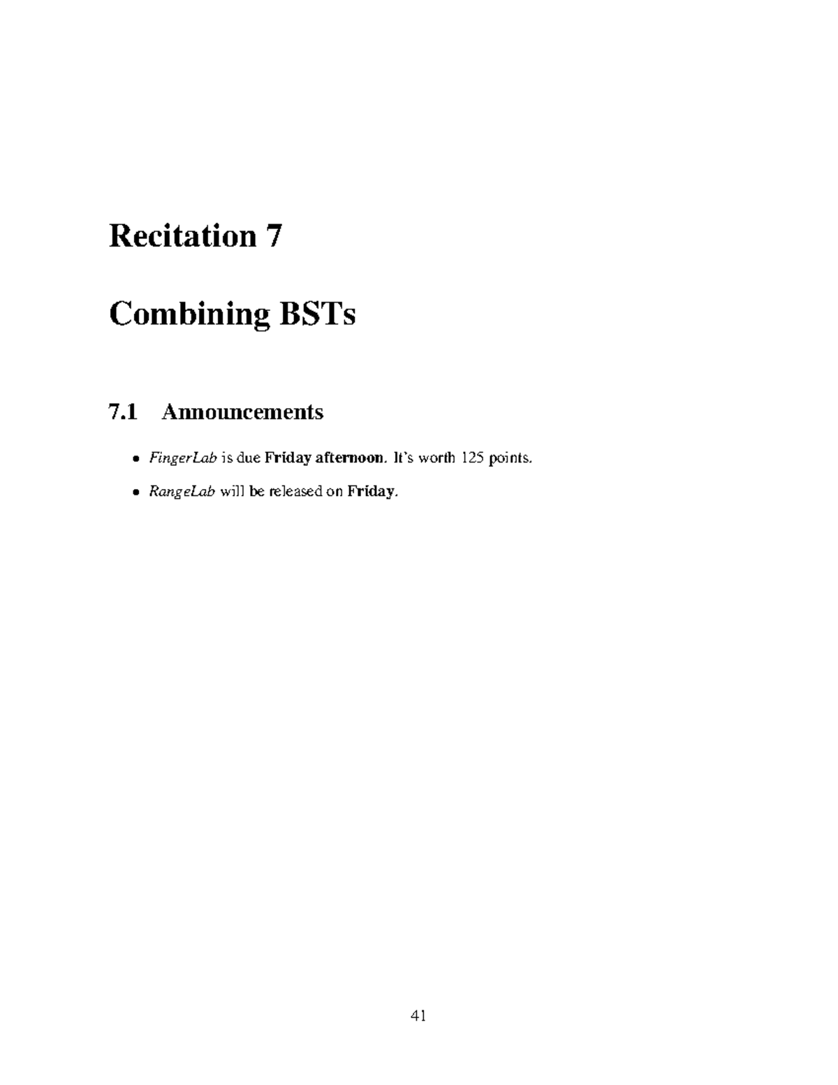 Notes Recitation 7 Parallel And Sequential Data Structures And Algorithms Recitation 7 1384