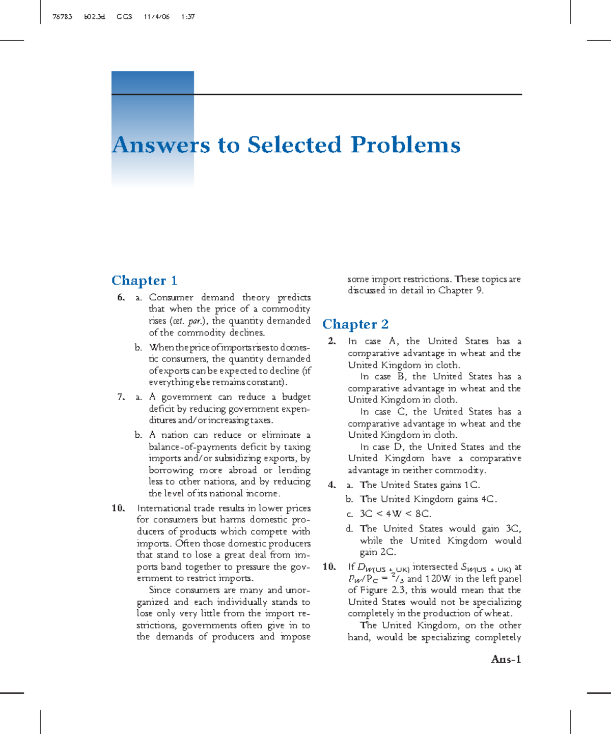 Keys for selected problem - Answers to Selected Problems Chapter 1 a ... Keys for selected problem - Answers to Selected Problems Chapter 1 a ...