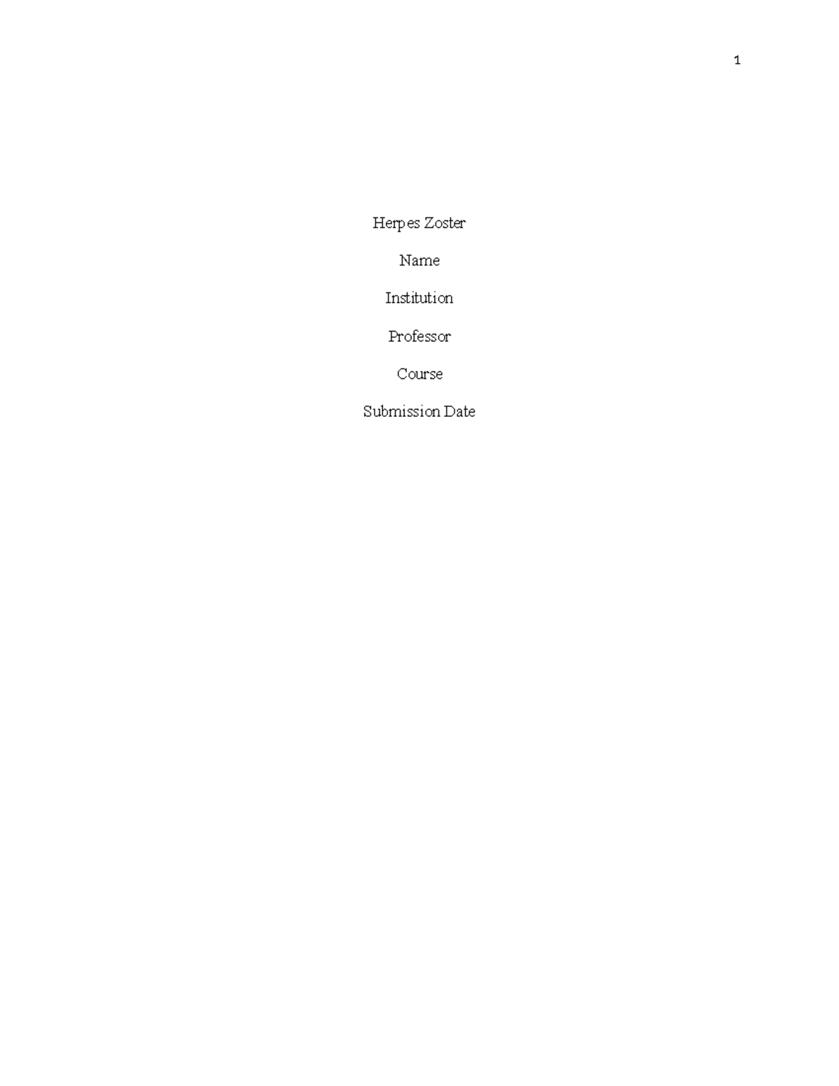 Felipe Integumentary SOAP Note - Herpes Zoster Name Institution ...