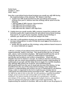 D234 Task 2 - passed - Melissa Pilchard QJM1 — QJM1 TASK 2: SECONDARY ...