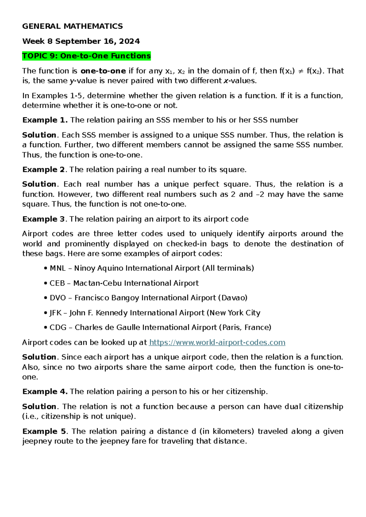 ABE Senior High Gen. Math. Week 8 - GENERAL MATHEMATICS Week 8 ...