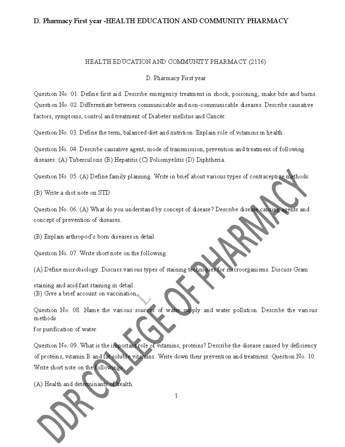 2116 HECP - notes - HEALTH EDUCATION AND COMMUNITY PHARMACY (2116) D ...