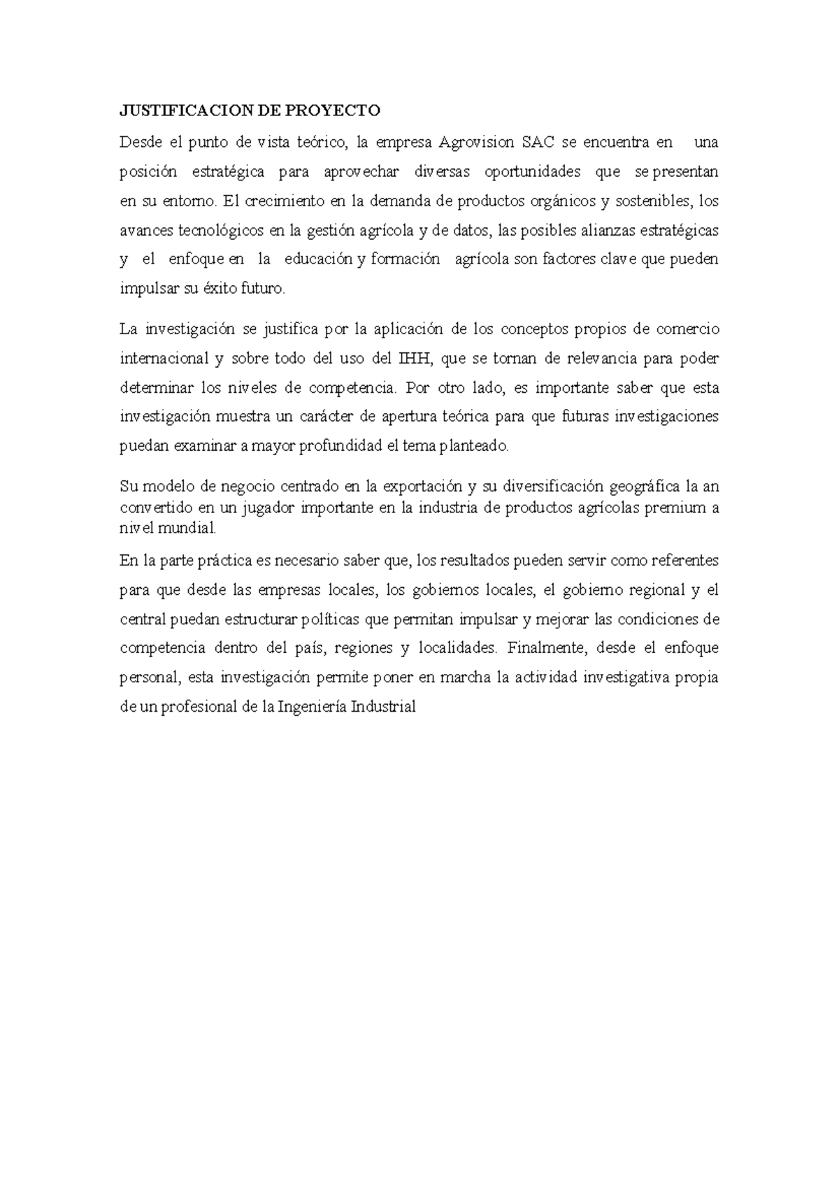 Justificacion DE Proyecto - JUSTIFICACION DE PROYECTO Desde el punto de ...