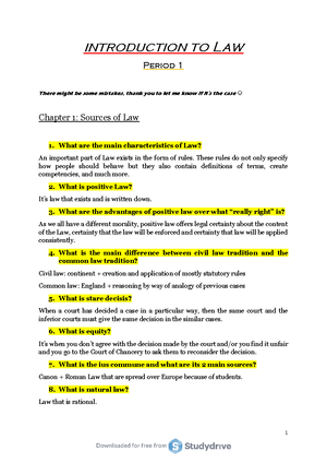A Complete Summary OF Introduction TO LAW - A COMPLETE SUMMARY OF ...
