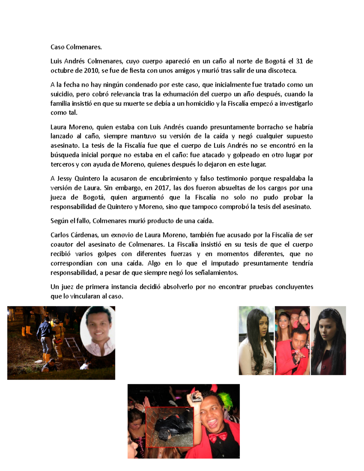 Caso Colmenares - Apuntes 1 - Caso Colmenares. Luis Andrés Colmenares ...