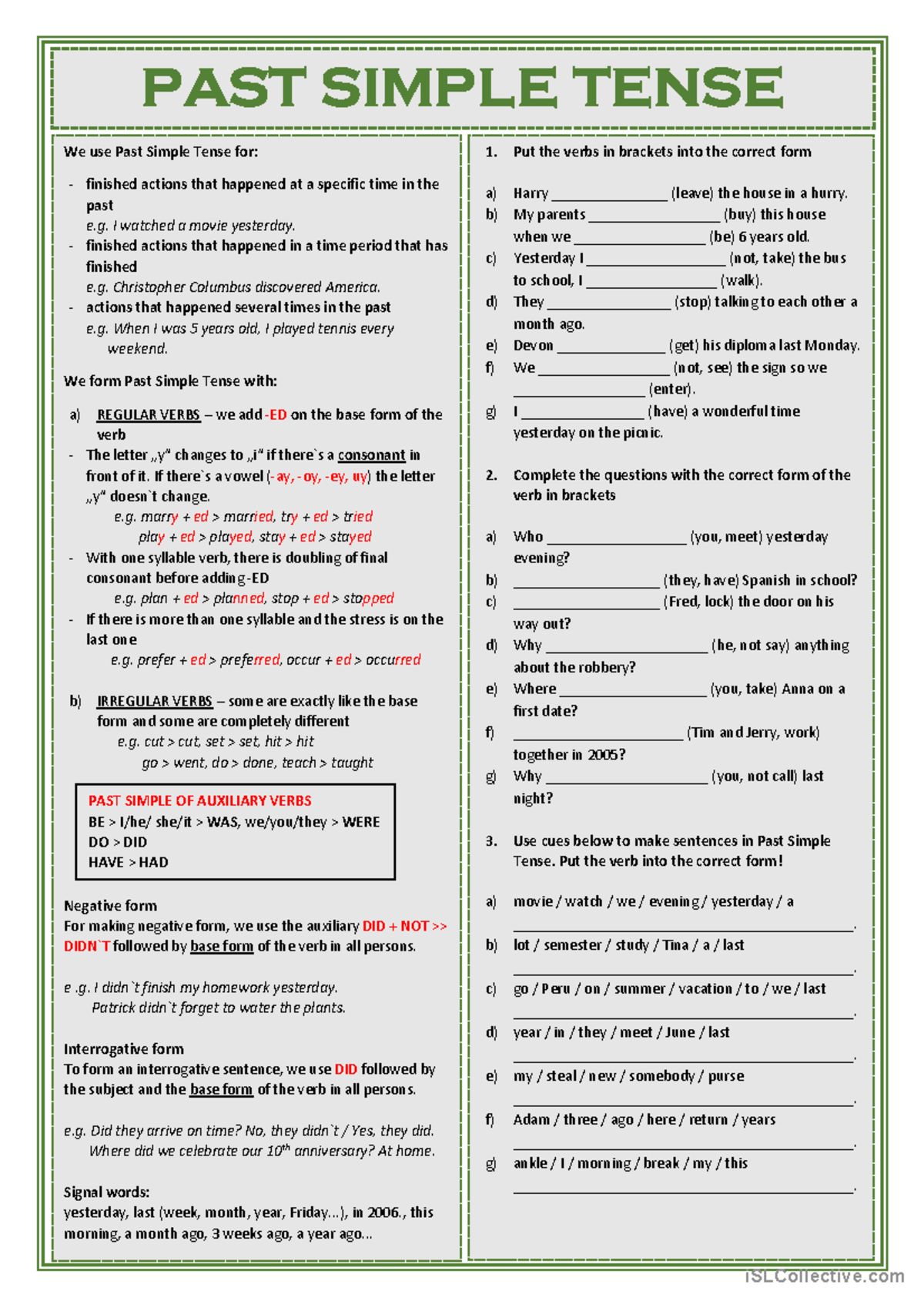Past Simple Tense - ffggf - RD PAST SIMPLE TENSE We use Past Simple ...