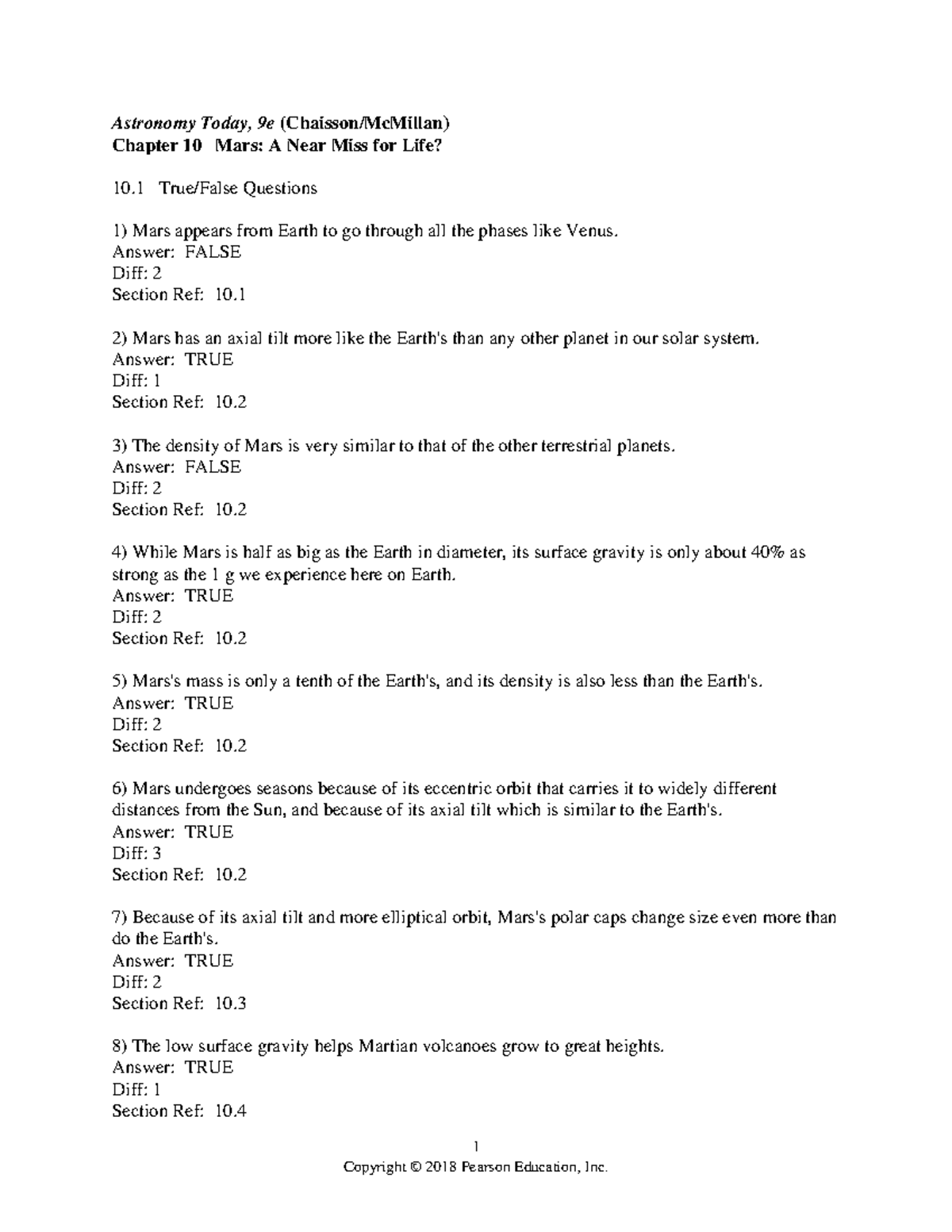 Practice Multiple Choice - 1 Astronomy Today, 9e (Chaisson/McMillan ...