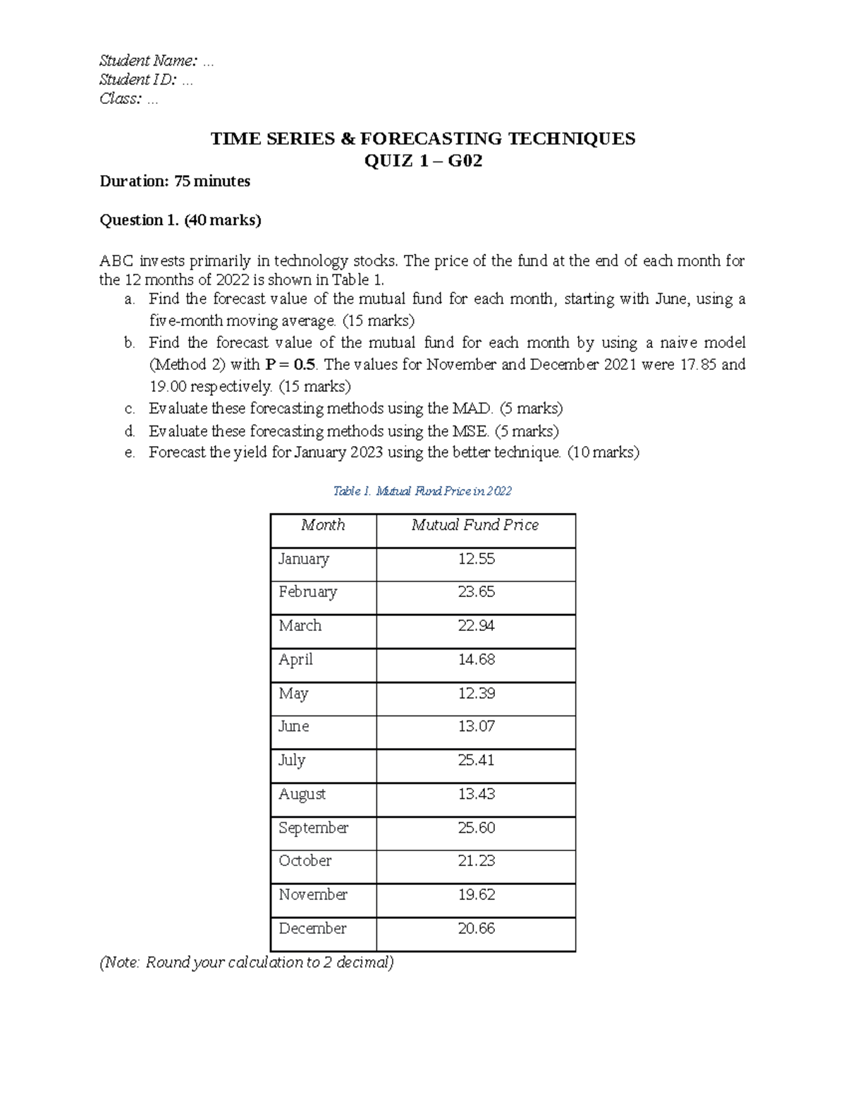 [TS] Quiz 1 - G02 - For practicing and reference only, do not include ...