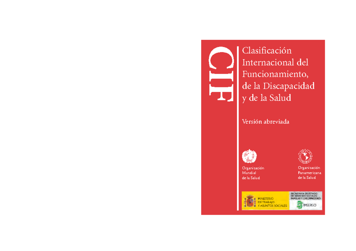 CIF OMS 2001 - Codigo de la infancia - CIF Clasificación Internacional del Funcionamiento, de la ...