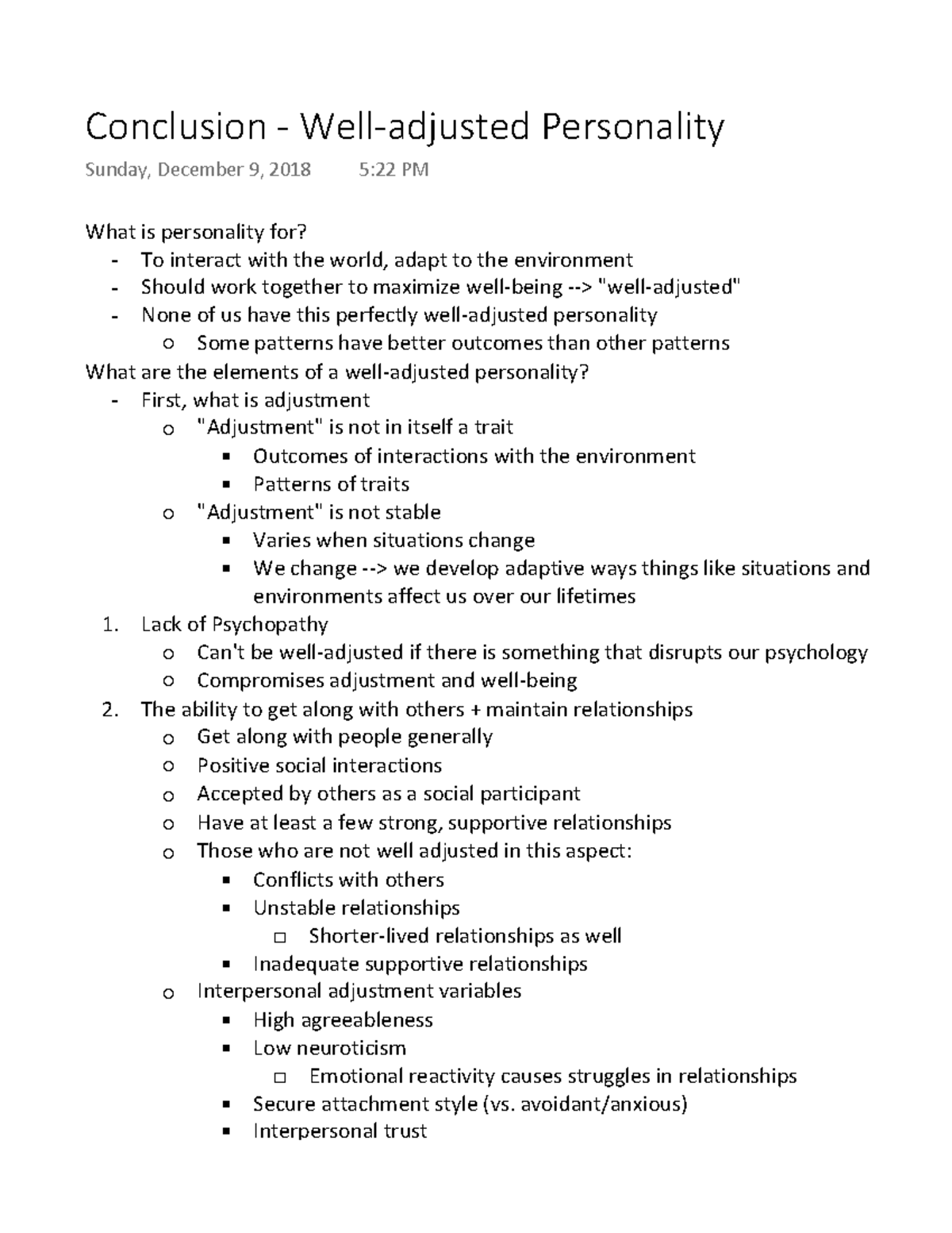 Conclusion - Well-adjusted Personality - Conclusion Personality Sunday ...