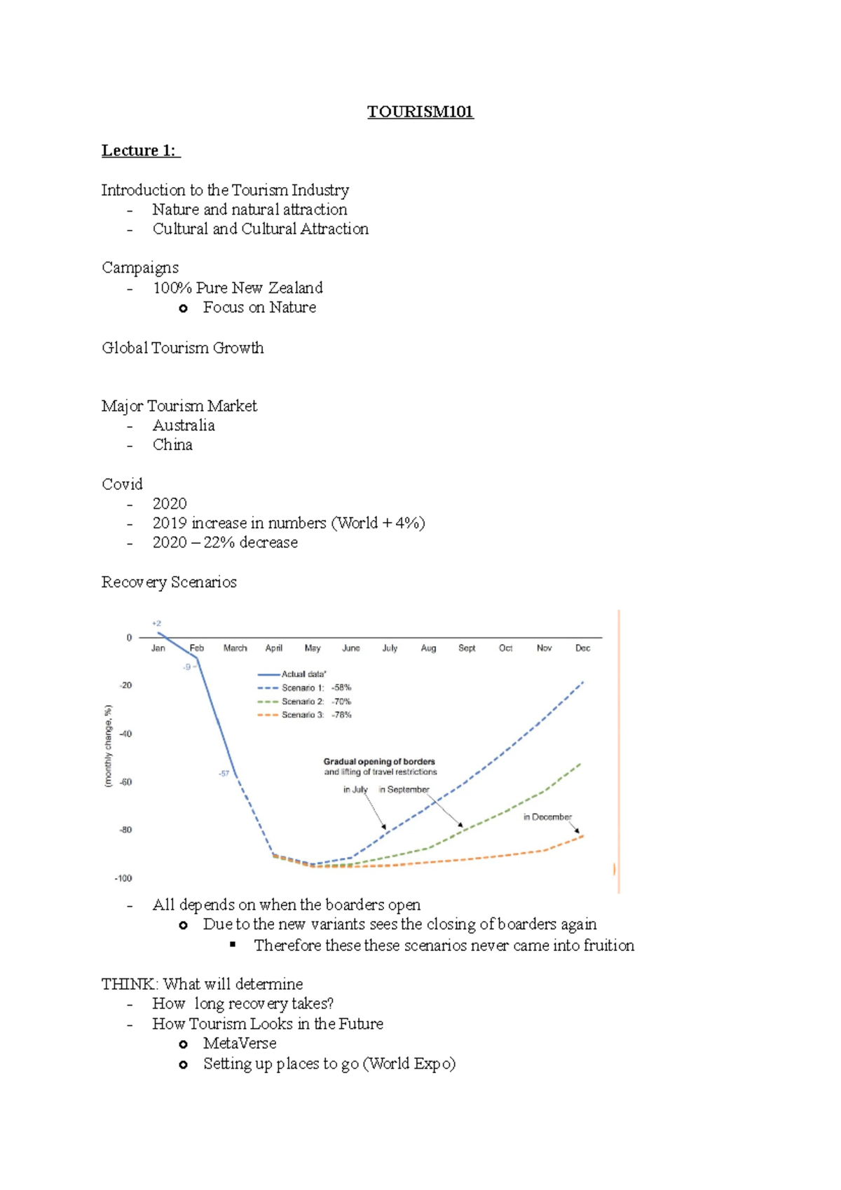 Tourism 101 NOTES - TOURISM Lecture 1: Introduction to the Tourism ...