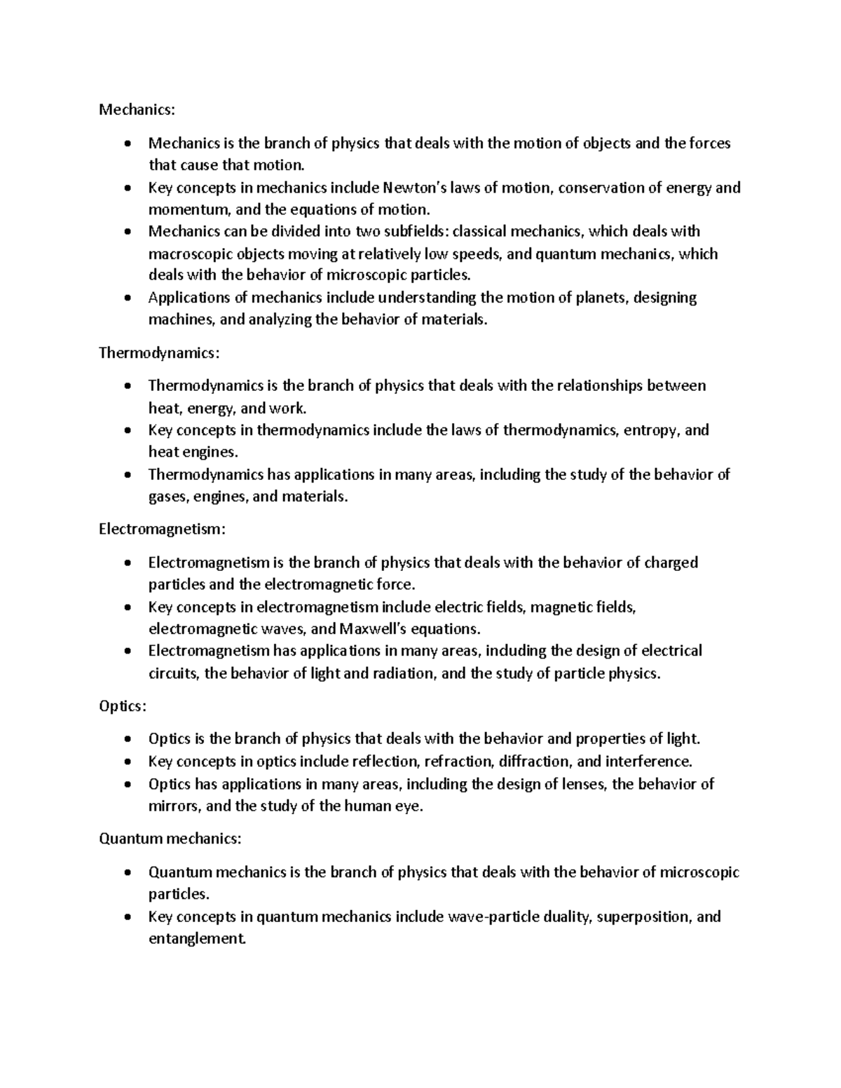 Physics - Mechanics: Mechanics is the branch of physics that deals with ...